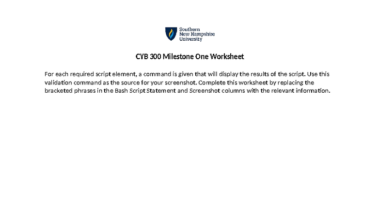 CYB 300 Milestone One Worksheet Cindy Abbott - CYB 300 Milestone One ...