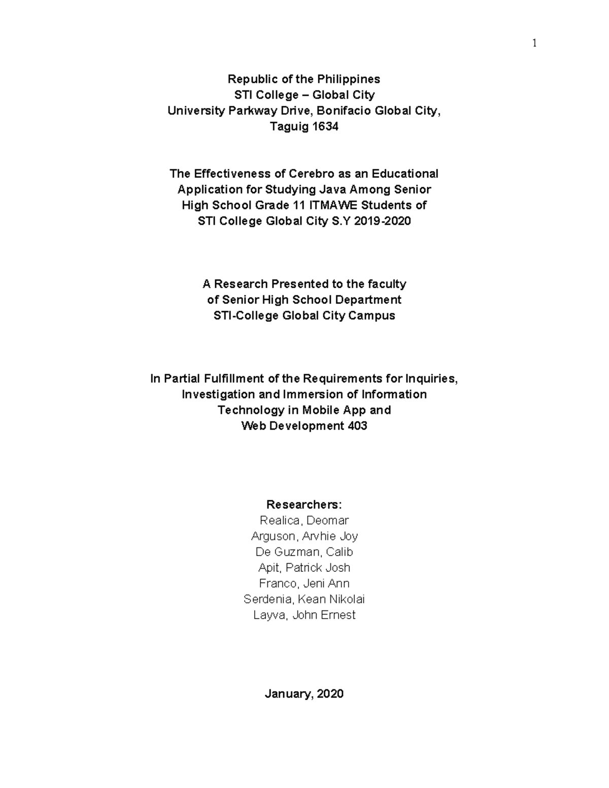 Grp3 Final Research Paper - Republic of the Philippines STI College ...