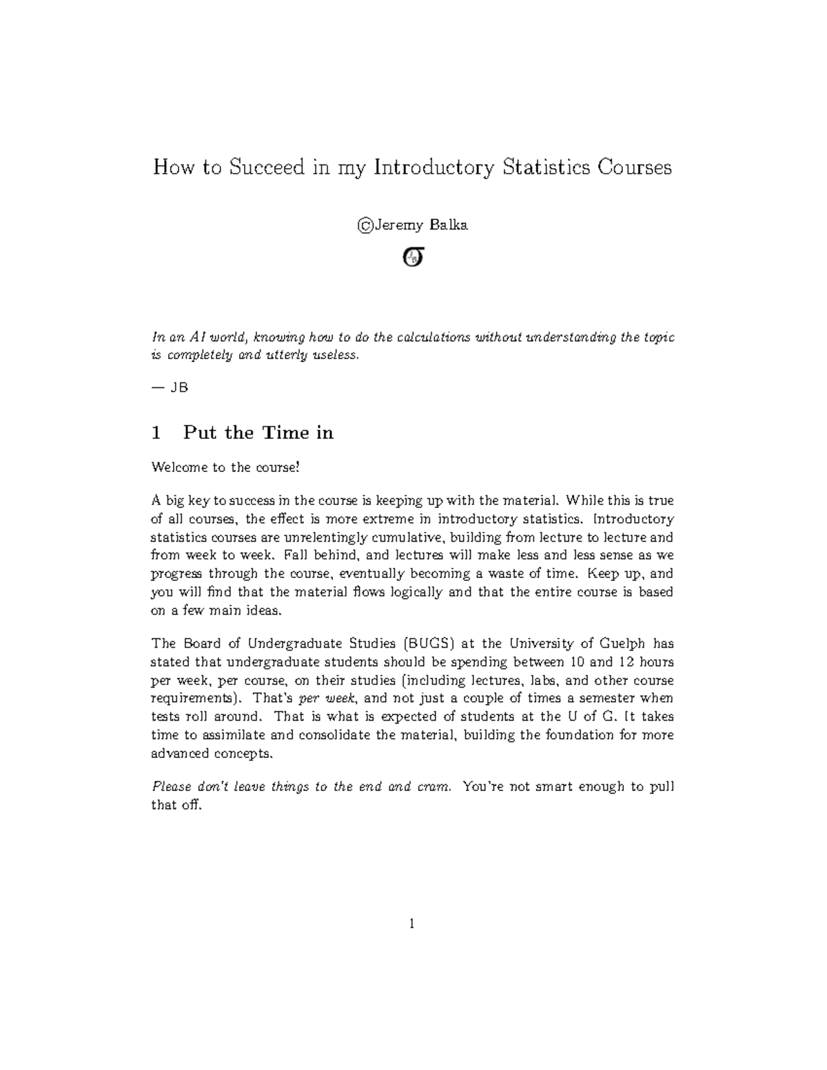 How to Succeed in Introductory Statistics (STAT 101) - Studocu