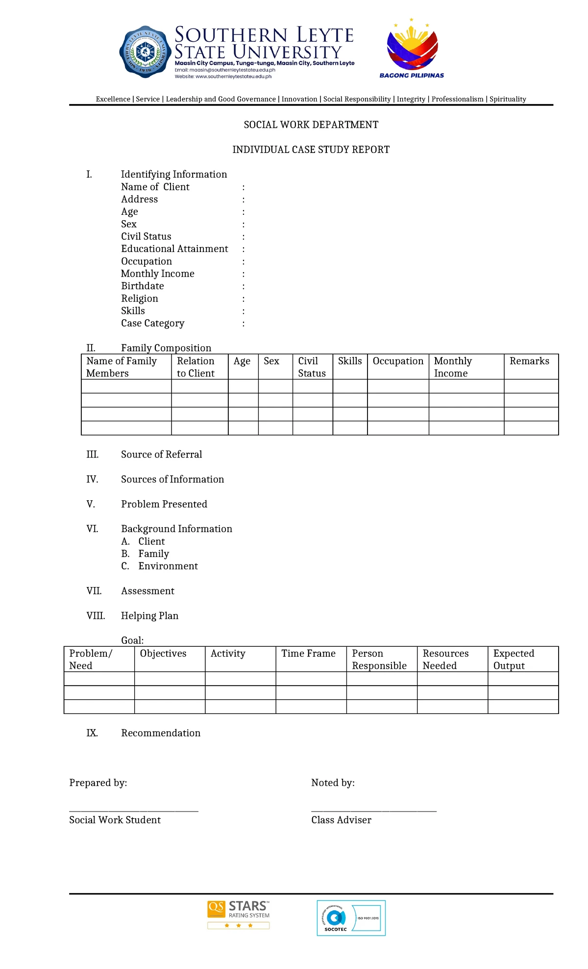 Individual Case Study - Social Work - SLSU - Studocu