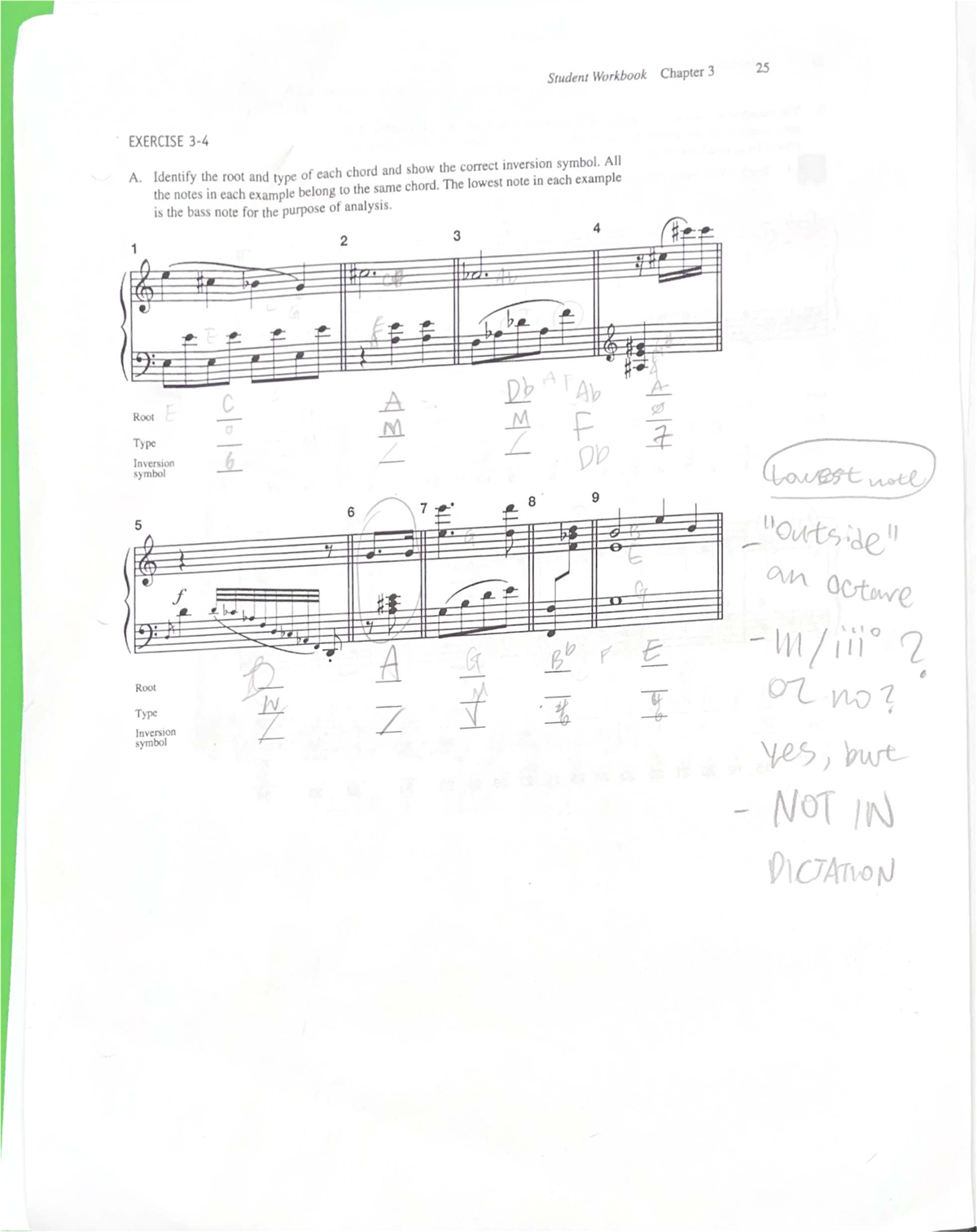 Student Workbook Chapter 4 - Identify the root and type of each chord ...