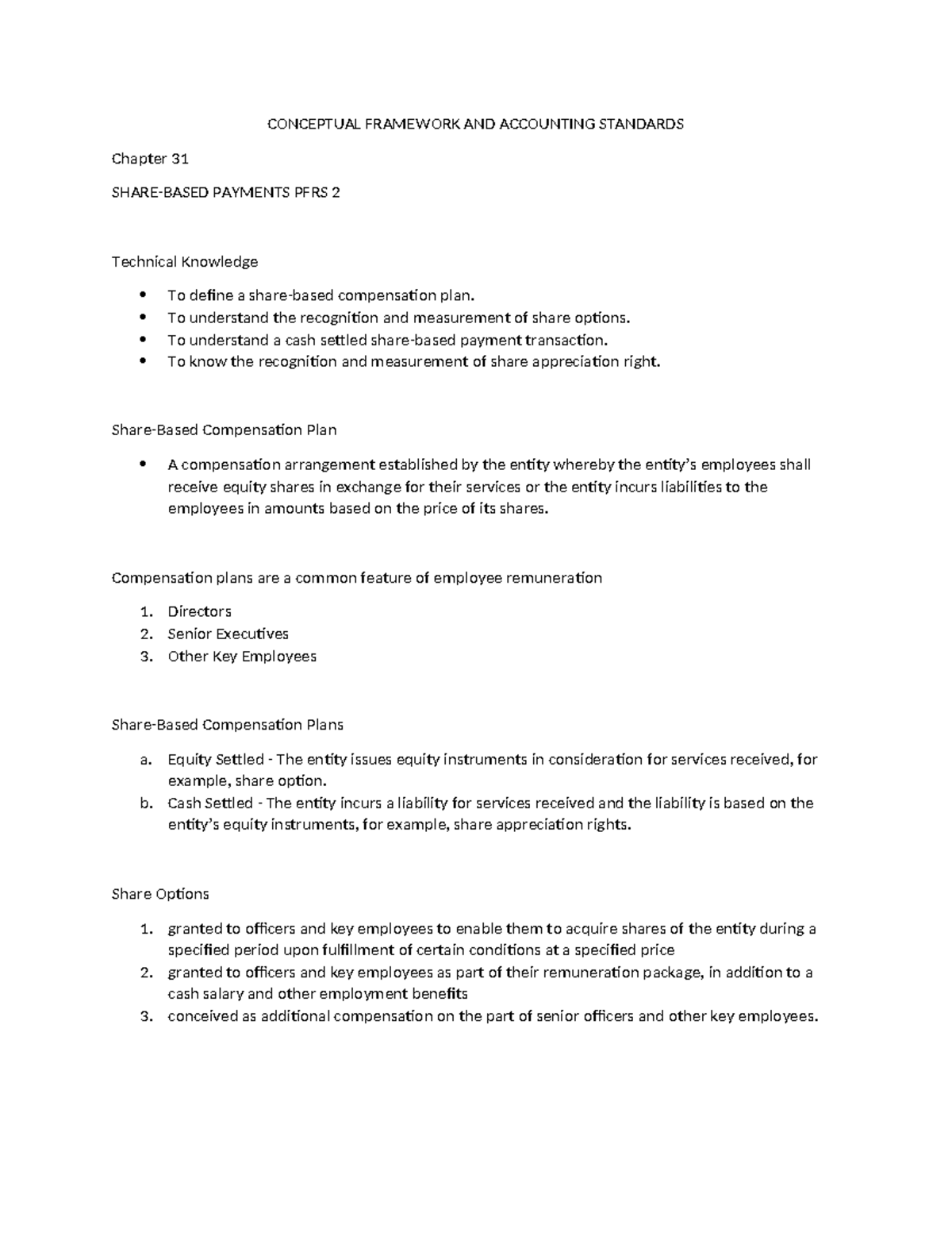 AE105 L31 - Understanding Share-Based Payments and Compensation Plans ...