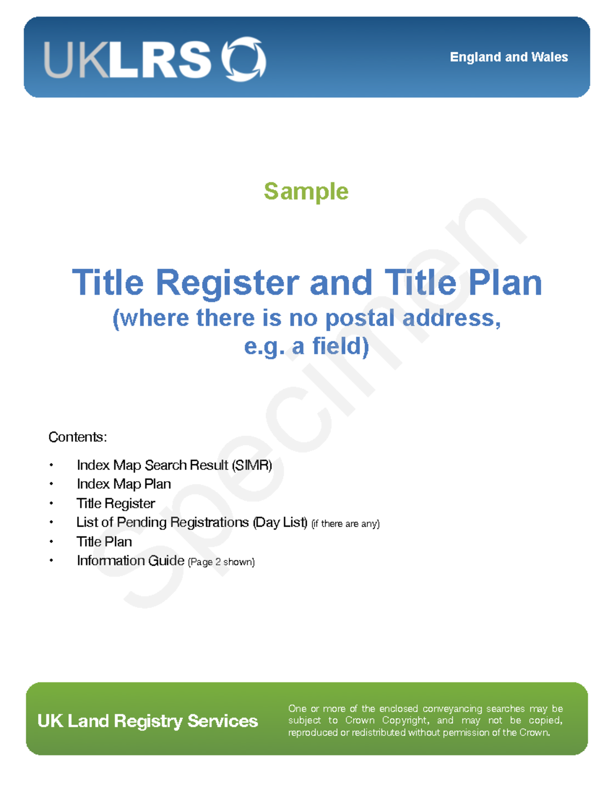 Sample Land Registry Title Register & Plan (MS00119901) - Studocu
