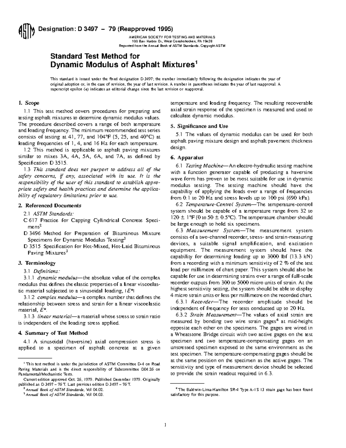 ASTM D3497 Standard Test Method for Dynamic Modulus of Asphalt Mixtures ...