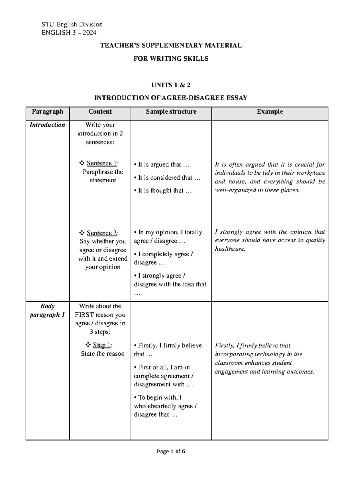 E3 - Writing - 2024 - ENGLISH 3 – 2024 TEACHER’S SUPPLEMENTARY MATERIAL ...