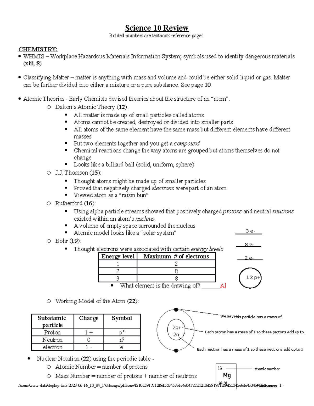 Science 10 Final Exam Comprehensive Review Guide - Studocu
