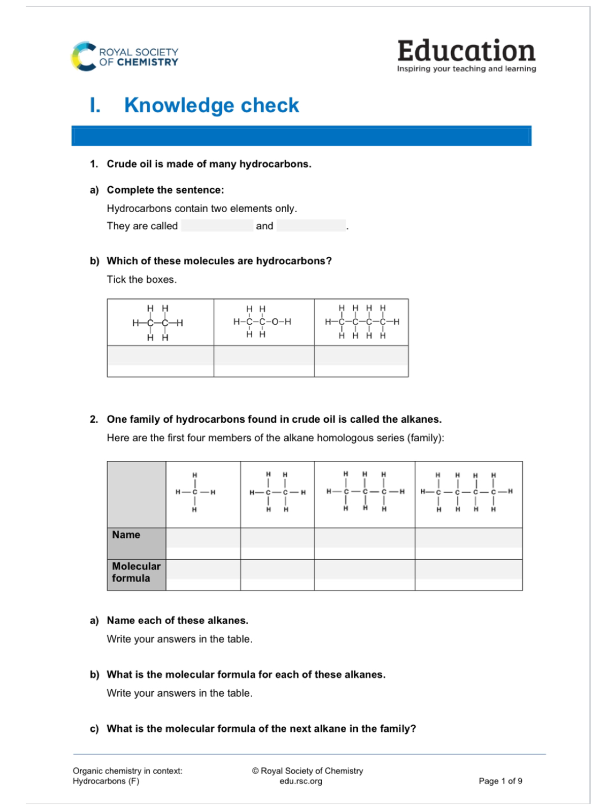 Organic Chemistry Hydrocarbons Study Guide (BIOCHEM 101) - Studocu