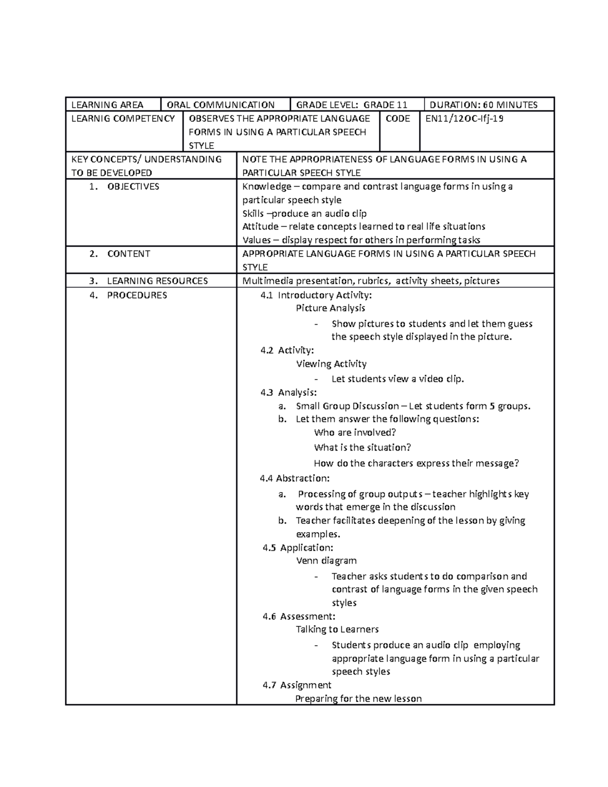 EN11.12OC - Please! check the details. - LEARNING AREA ORAL ...