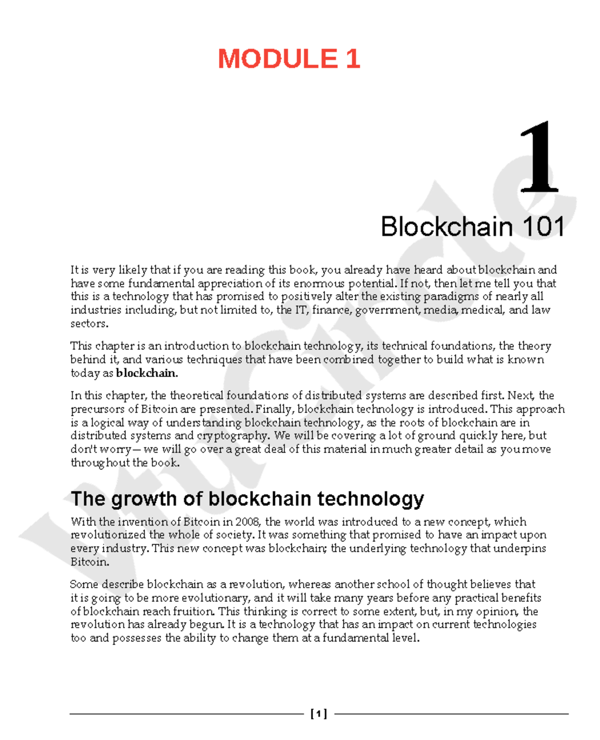 21CS734 Module 1: Introduction to Blockchain Technology Concepts - Studocu