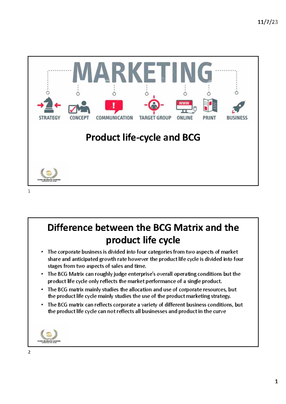 BCG PLC - BCG MATRIX - Product life-cycle and BCG 1 Difference between ...
