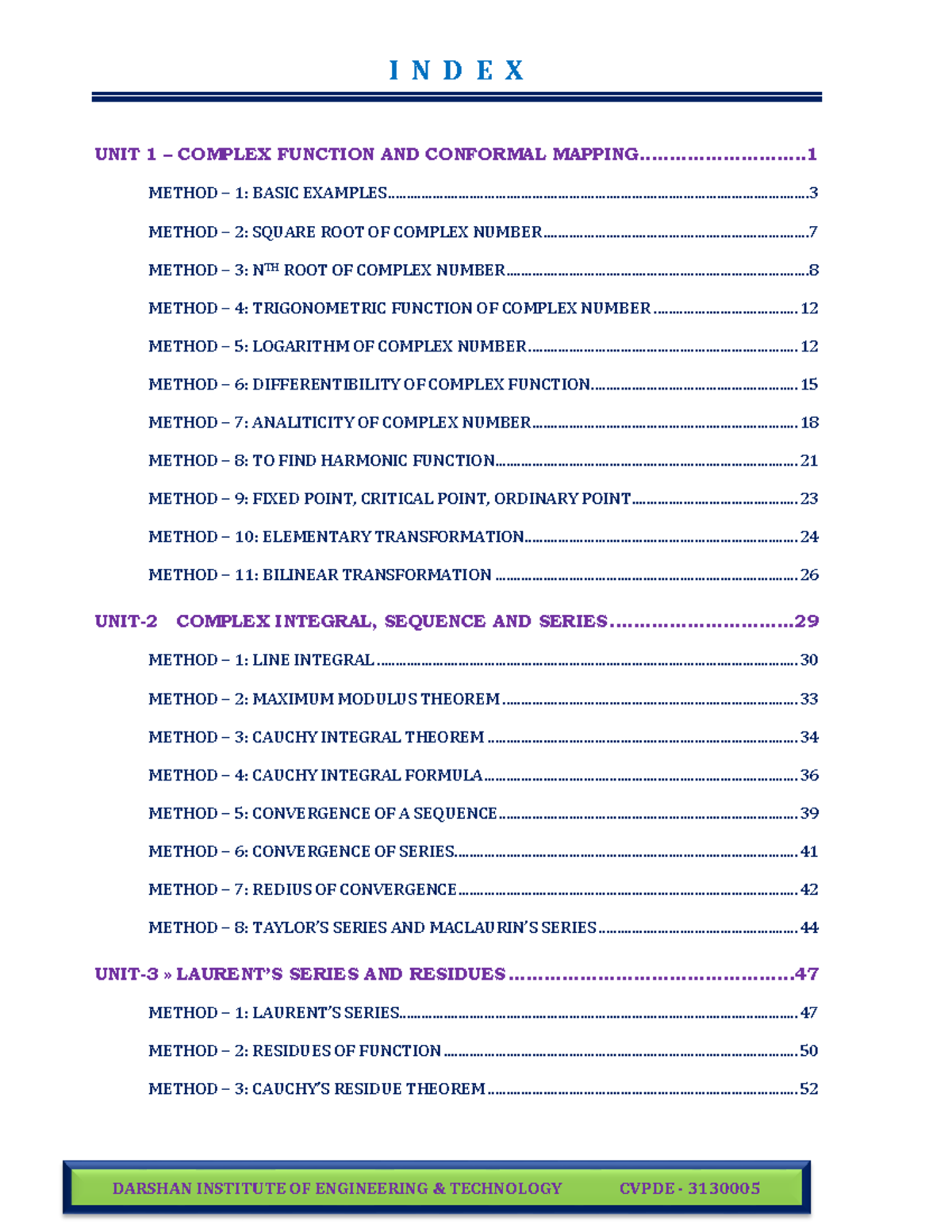 Complex Function and Conformal Mapping Notes - CVPDE (GTU Sem 2) - Studocu