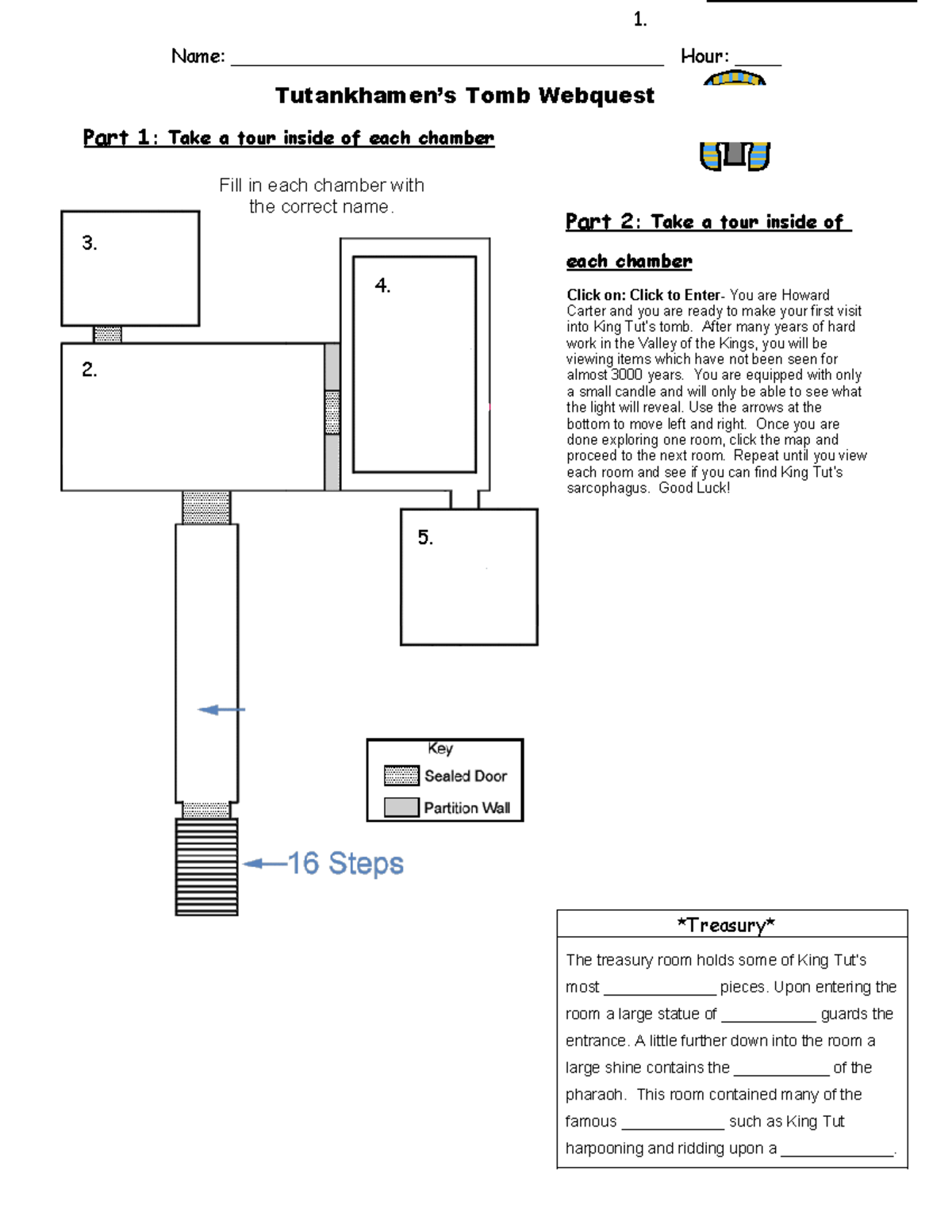 King Tut Webquest Worksheet: Exploring the Tomb Chambers - Studocu