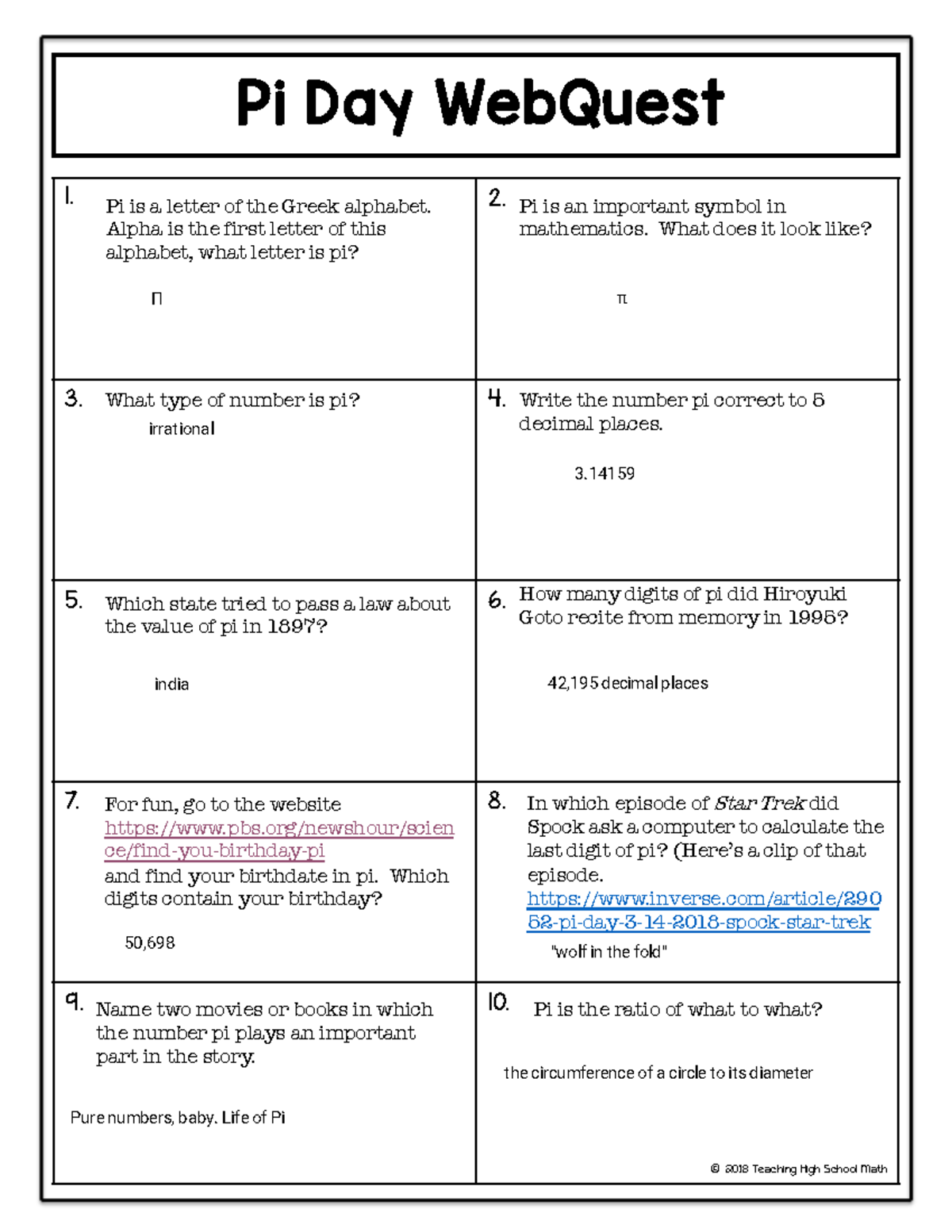 Kami Export - Jayden Hendrix - Pi day - Pi Day WebQuest 1. 2. 3. 4. 5 ...