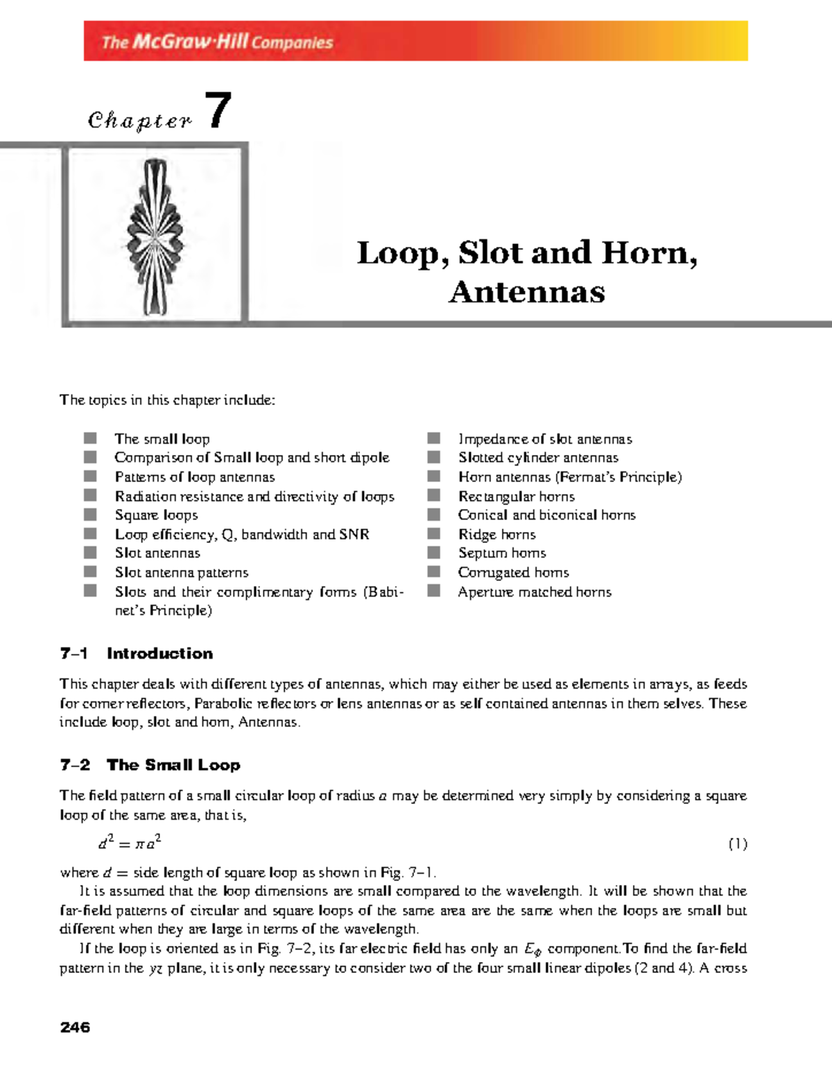 BEC701-MOD-5: Chapter 7 - Loop, Slot, and Horn Antennas Overview - Studocu
