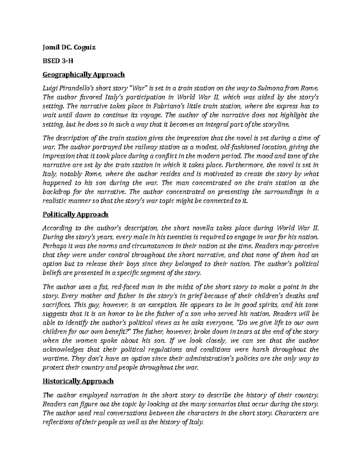 RB BSED3H ACT - WAR by louis - Jomil DC. Coguiz BSED 3-H Geographically ...