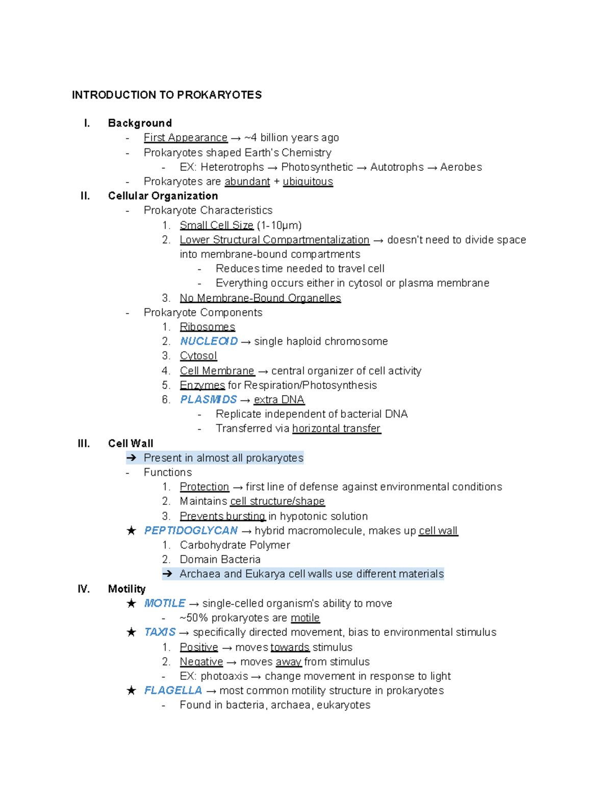 General Biology II: Lecture 2 - Introduction to Prokaryotes - Studocu