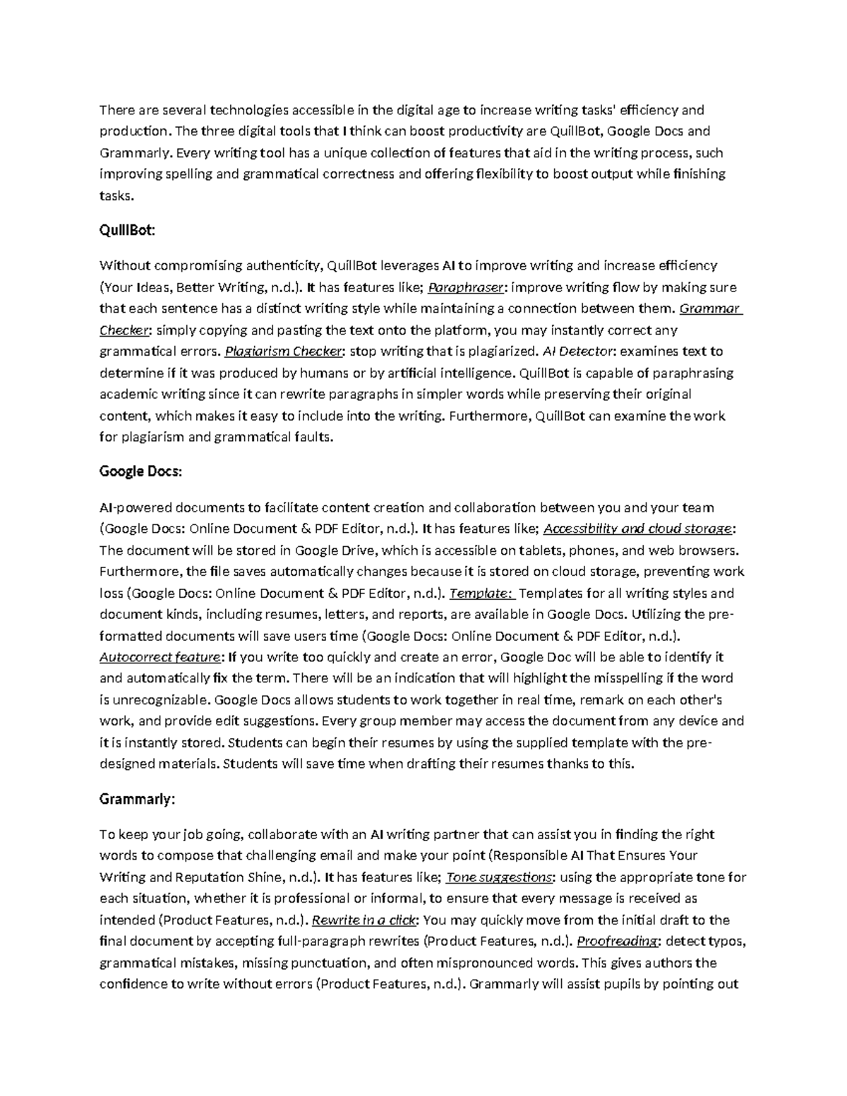 Engl 1102 Assign. activity unit 3 - There are several technologies ...