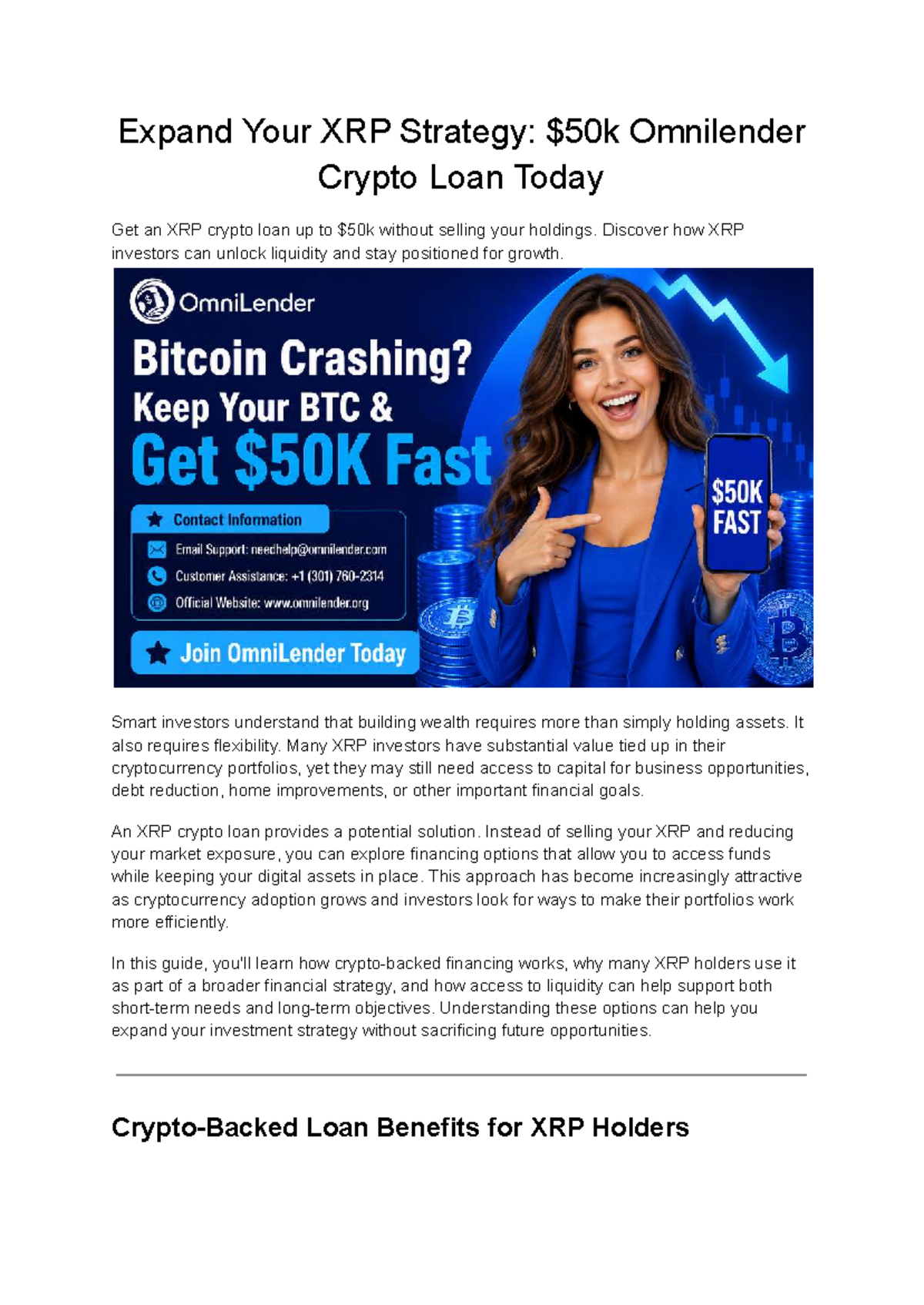 Expand Your XRP Strategy: $50k Omnilender Crypto Loan Guide - Studocu
