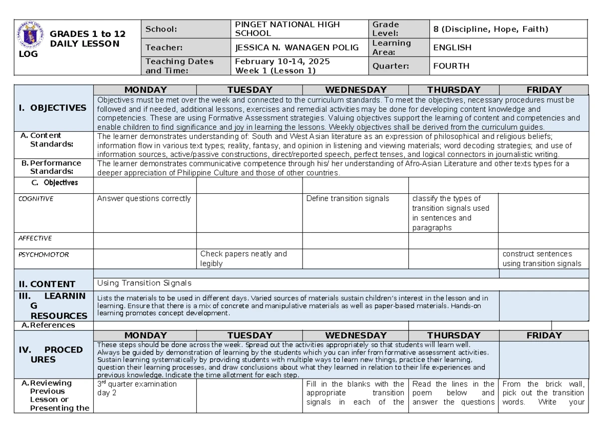 Notice of Meeting - School Memorandum No. 001, s. 2024 - Doña Pepeng Elem. - Studocu