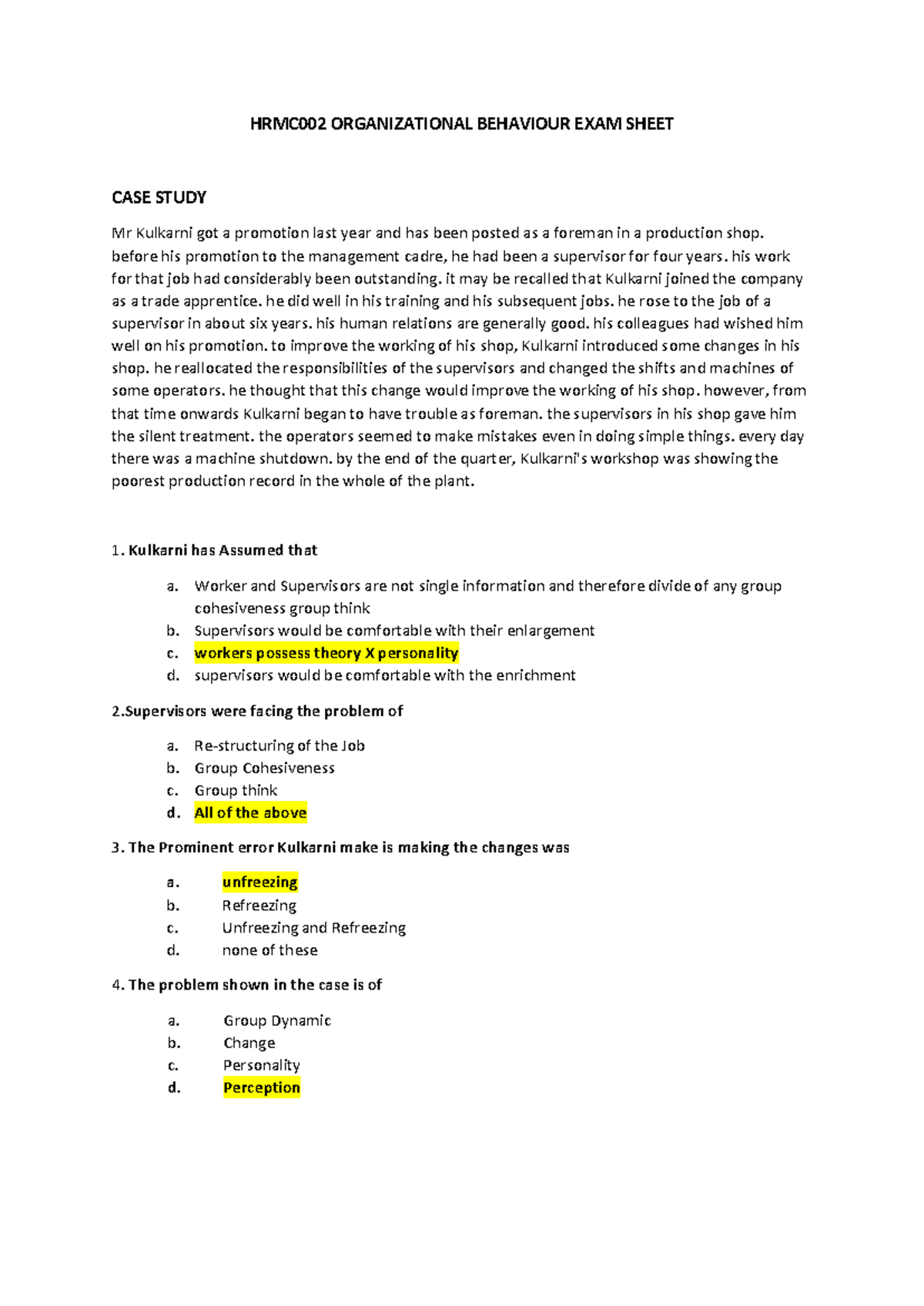 HRMC002 Final EXAM DUMP 240107 102152 - HRMC002 ORGANIZATIONAL ...