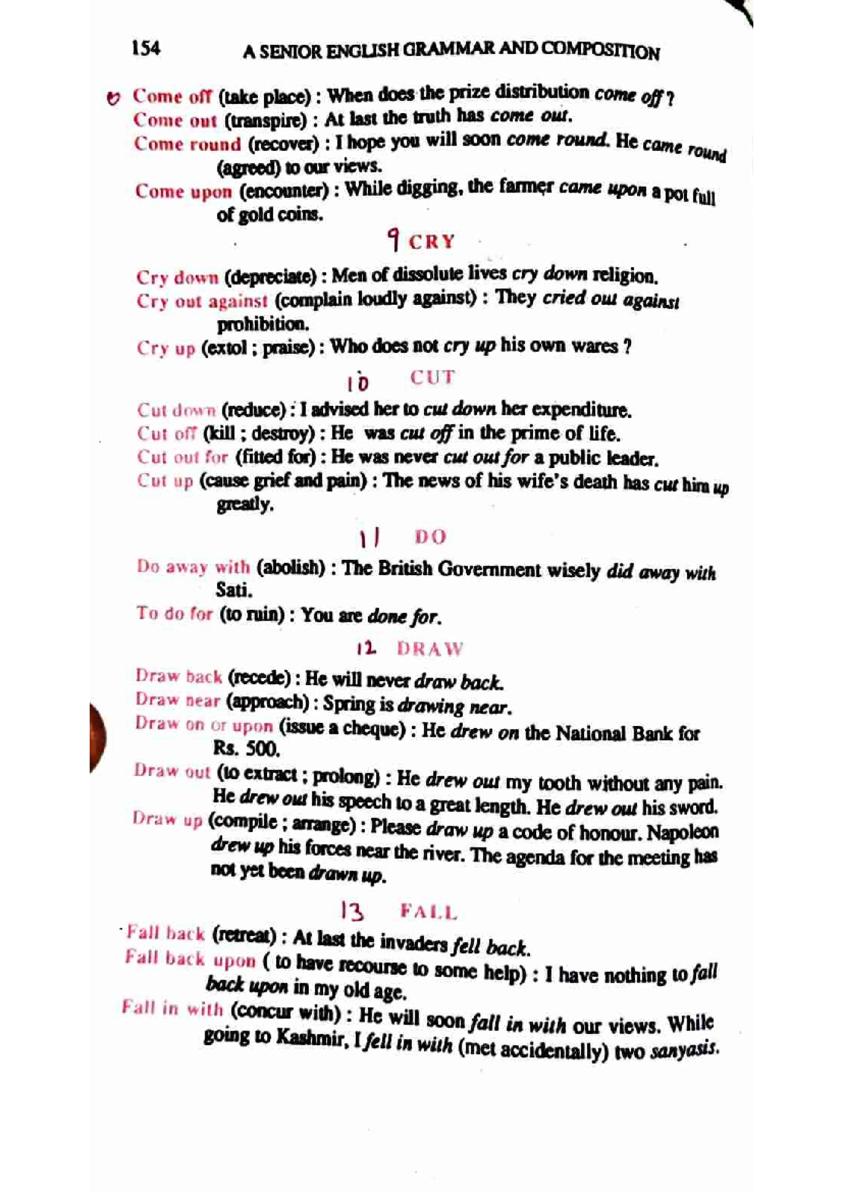 B.A. 154: Senior English Grammar & Composition - Phrasal Verbs Guide ...