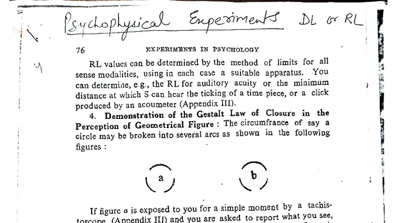 Psychophysical Experiments: RL and DL Methods in Psychology - Studocu