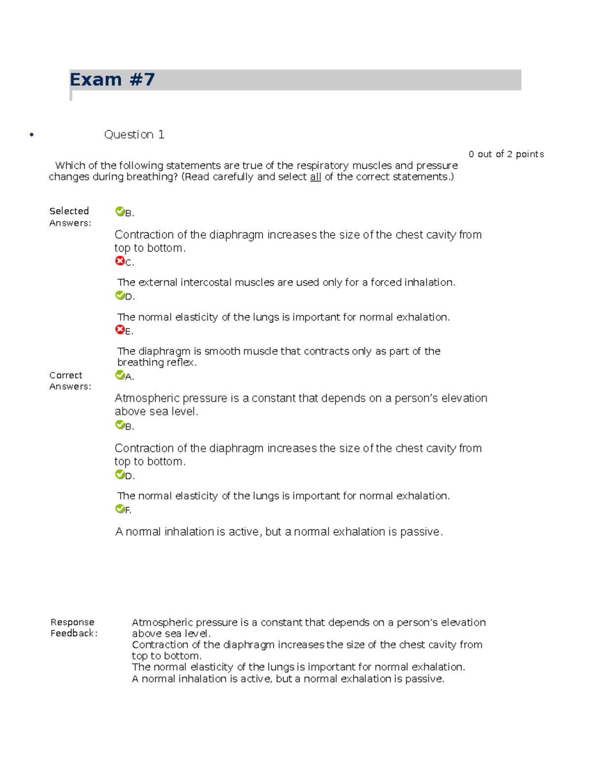 Mod 7 Exam - Module 7 exam alhs1011 - Exam Question 1 0 out of 2 points ...