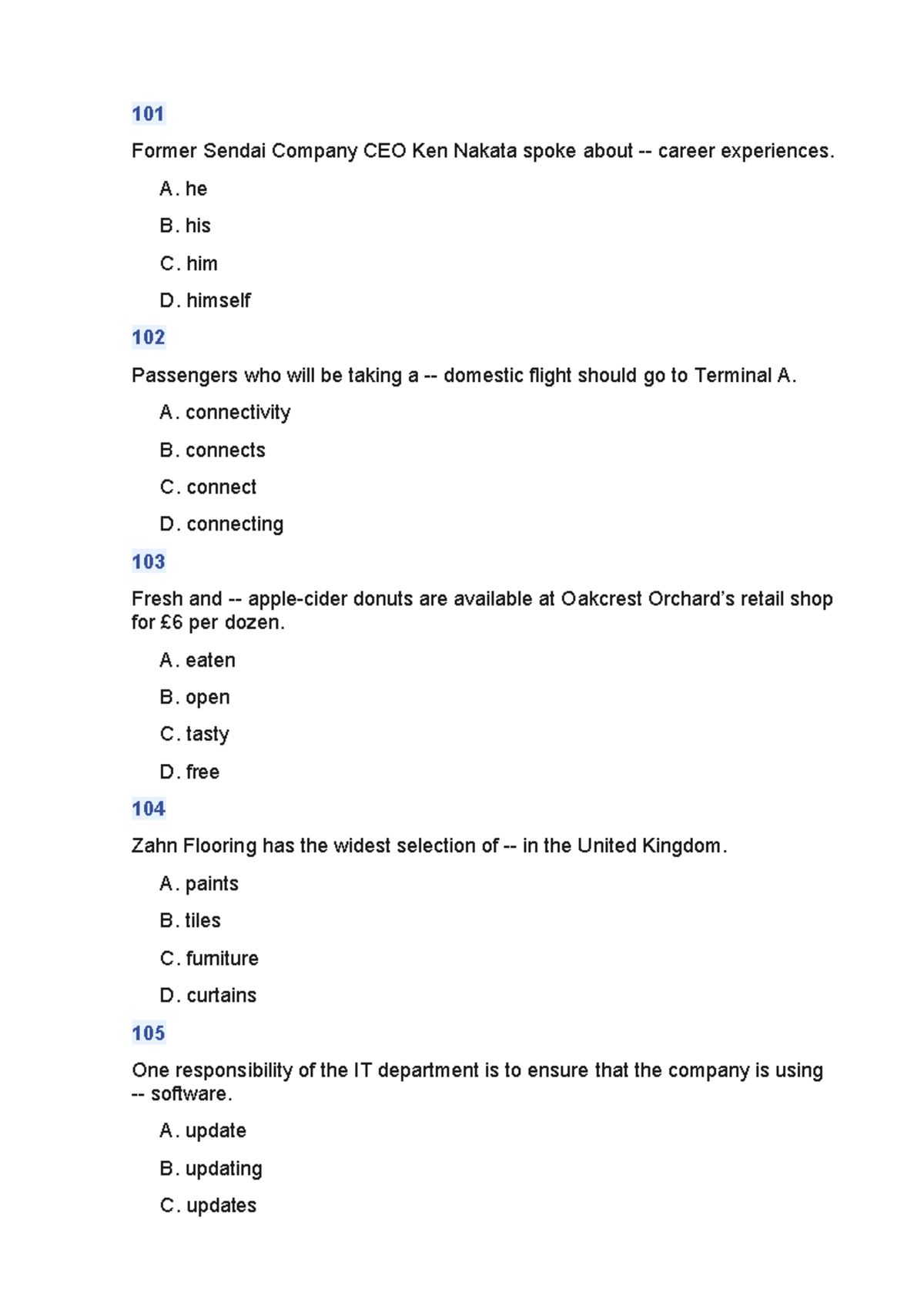 101-130 Quiz Questions and Answers for Course 101 - Studocu
