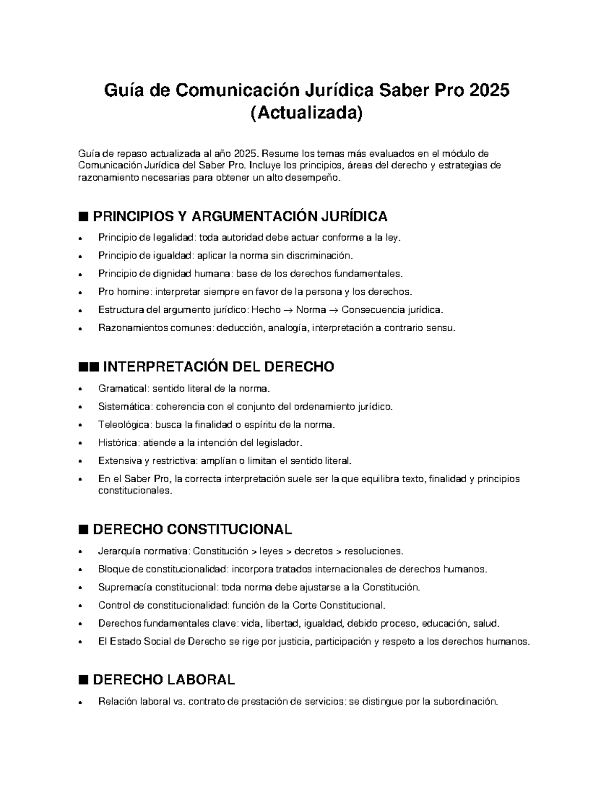 Guía de Repaso de Comunicación Jurídica Saber Pro 2025 - Studocu