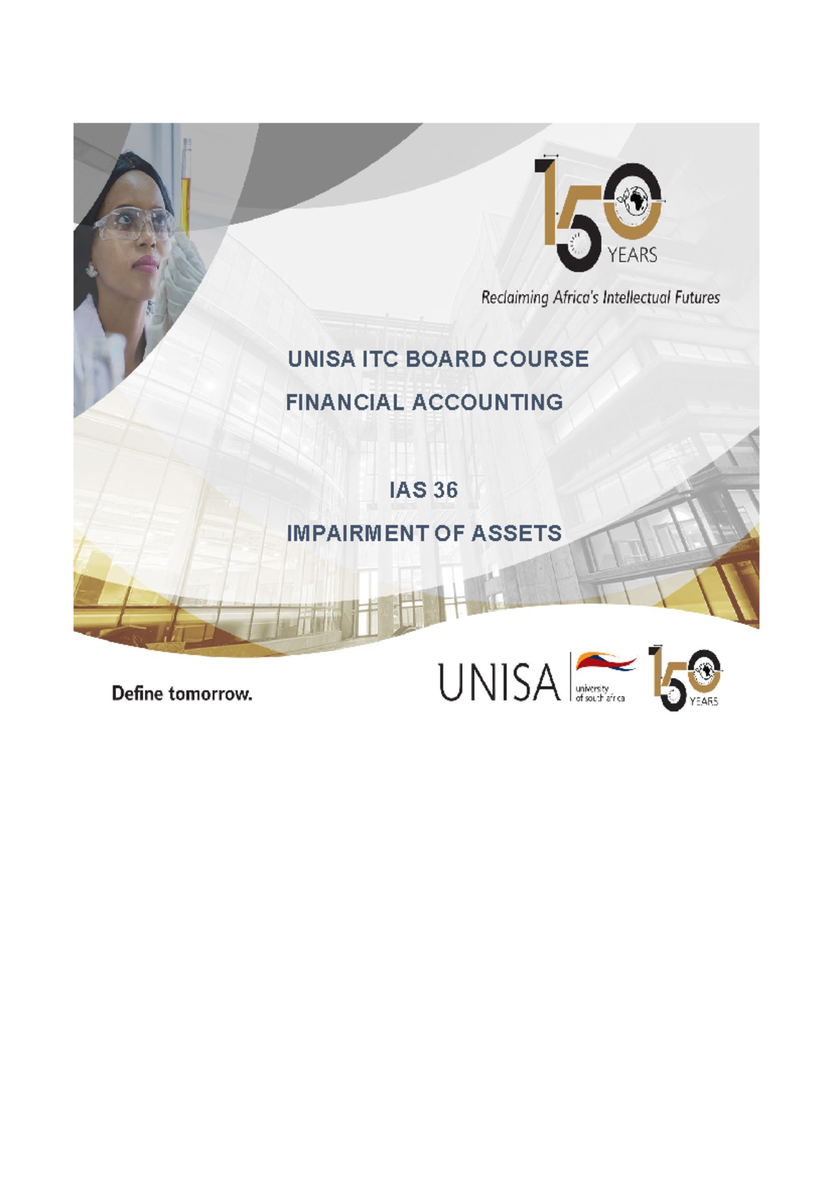 IAS 36 Impairment of Assets - UNISA ITC Board Course Material - Studocu