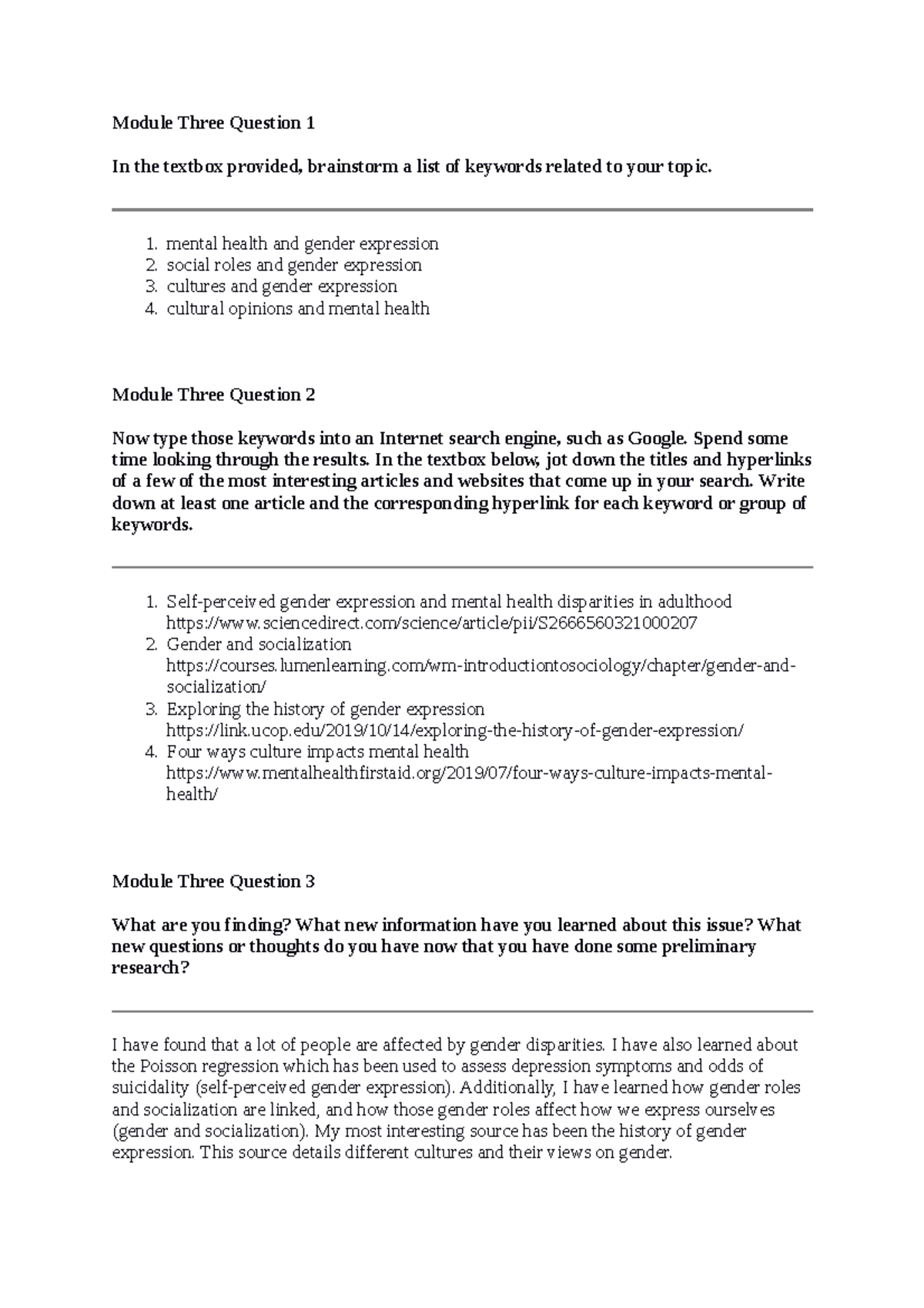 SCS 200 Module Three Short Responses - In the textbox provided ...