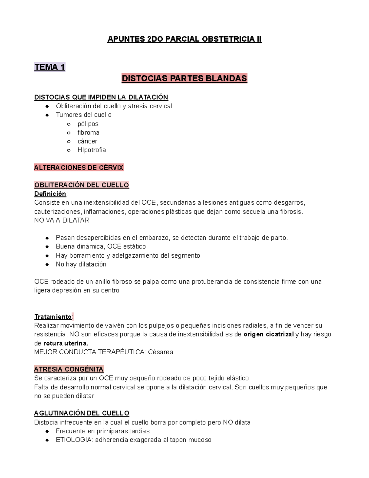 APUNTES 2DO PARCIAL OBSTETRICIA II: DISTOCIAS Y ACCIDENTES EN EL PARTO ...