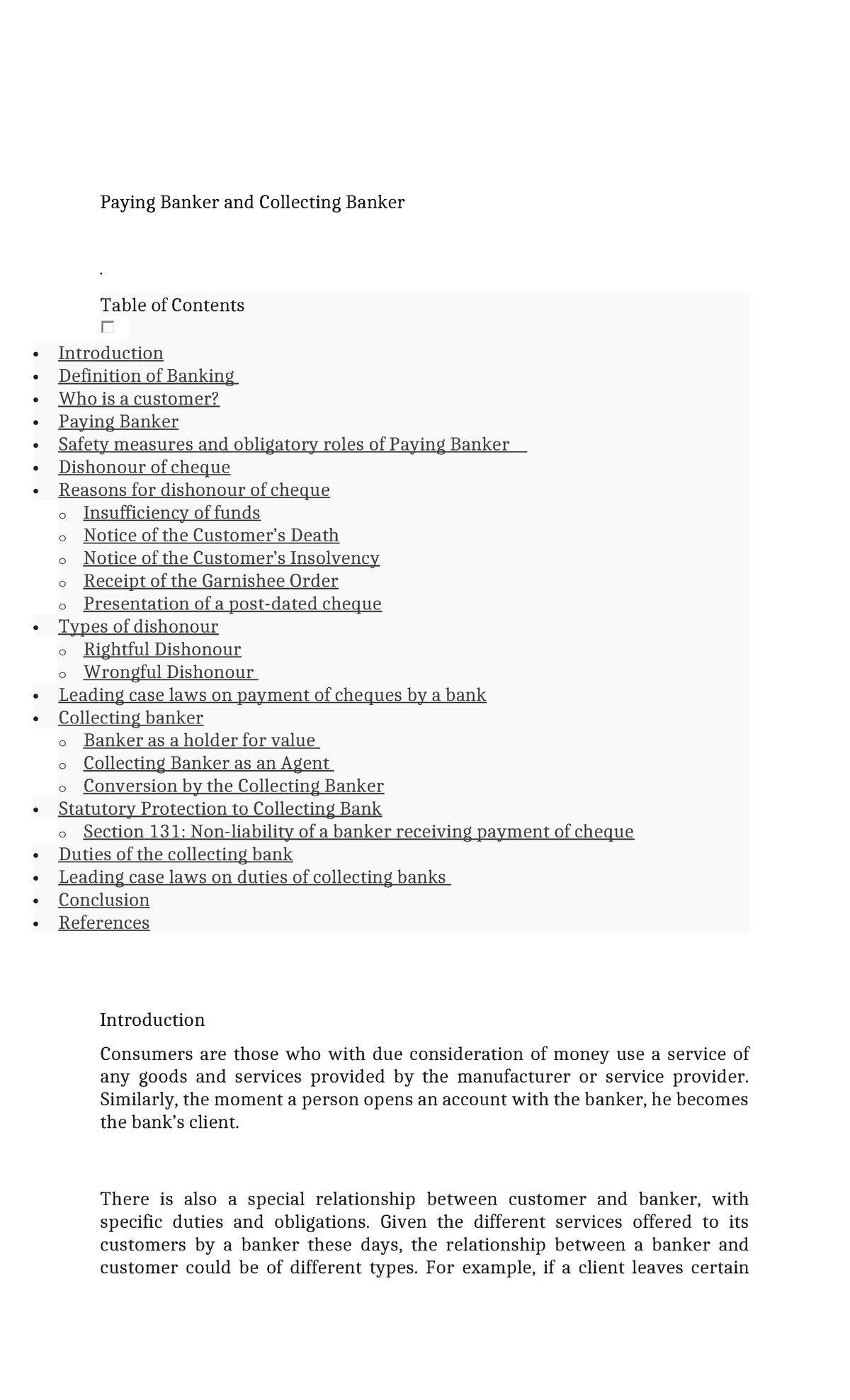 Banking Law: Responsibilities of Paying and Collecting Bankers - Studocu