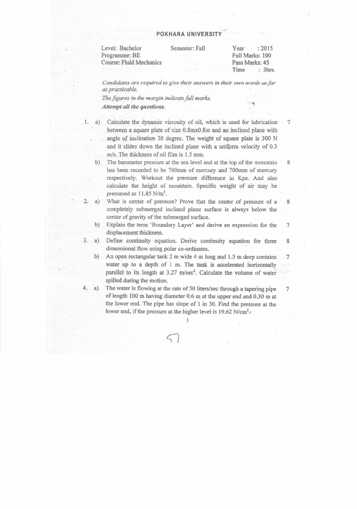 Fluid Mechanics - Studocu