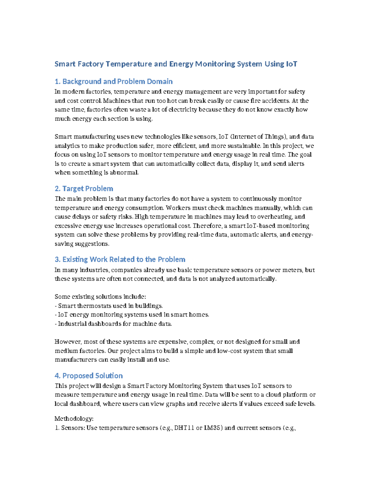 Smart Factory IoT Project Proposal: Temp & Energy Monitoring System ...