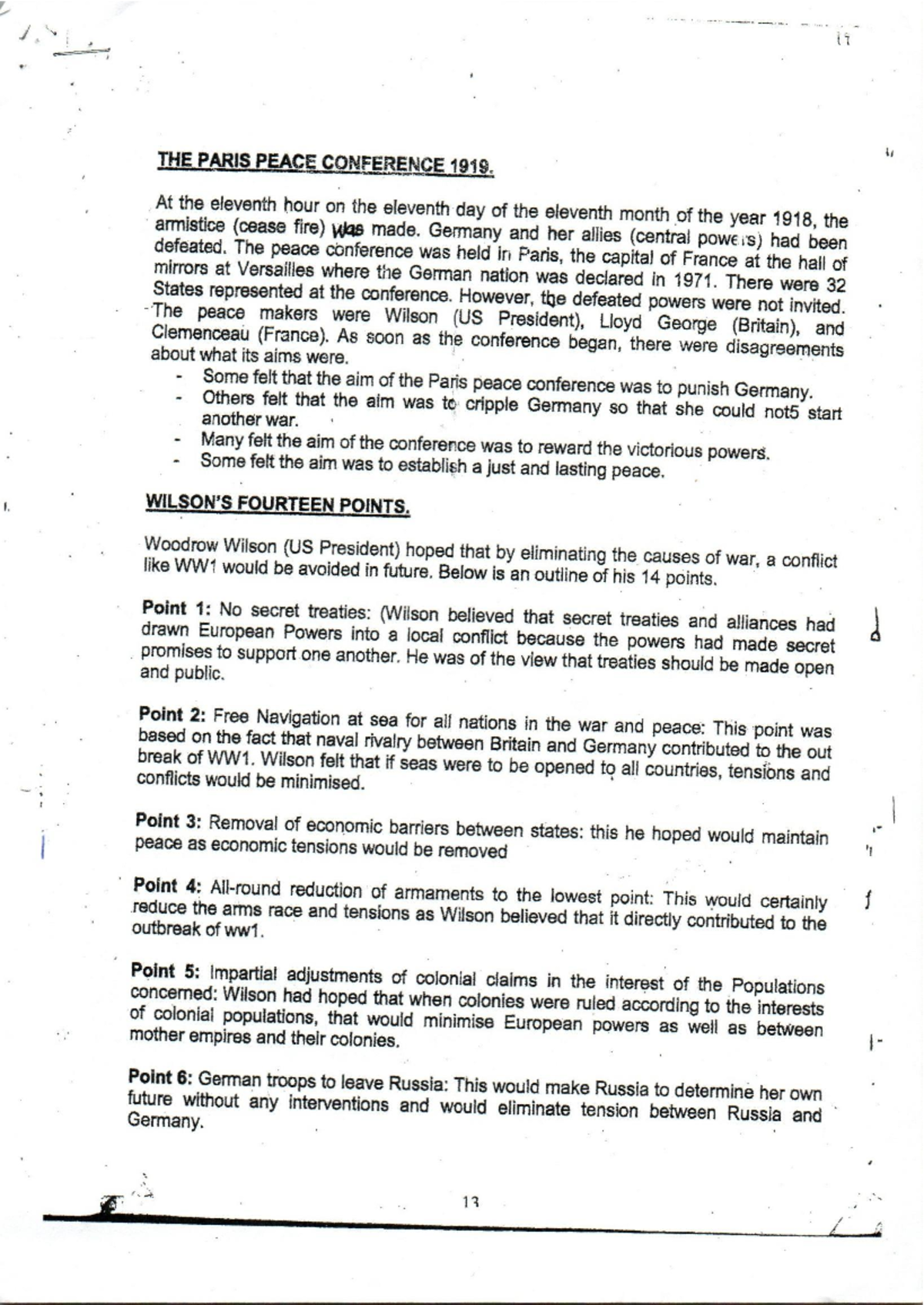 Treaties of Paris 1919: Outcomes of the Peace Conference - Studocu