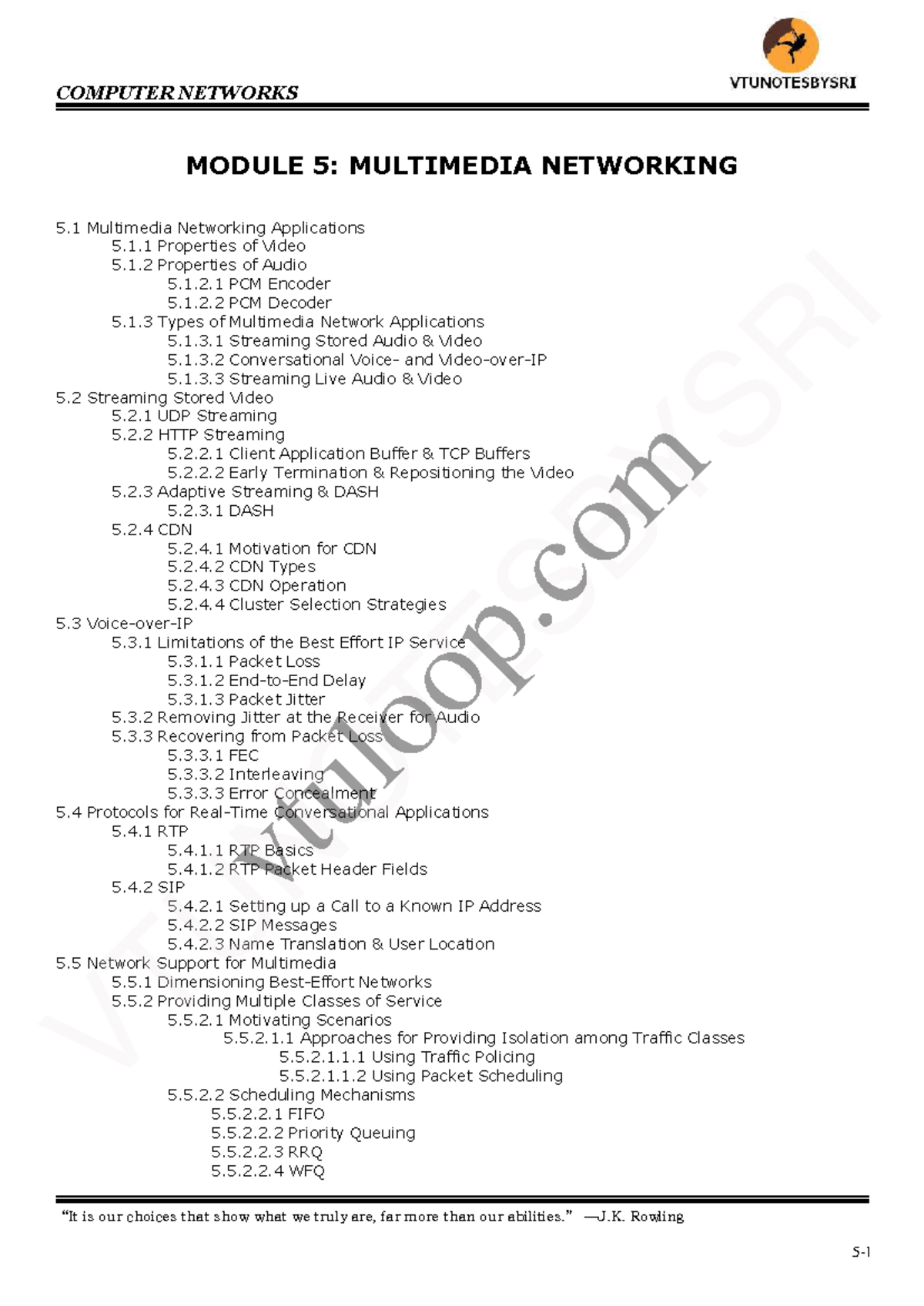 Computer Networks M5: Multimedia Networking Overview and Concepts - Studocu