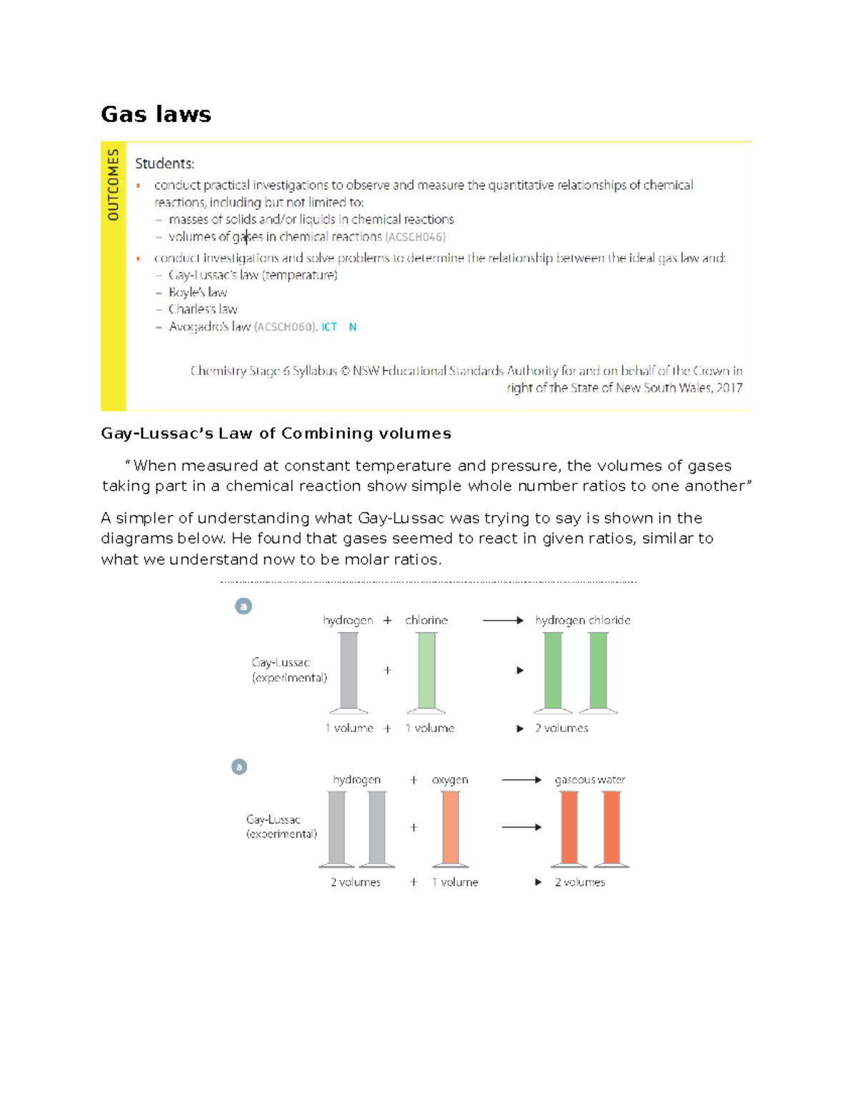 Gas Laws: Understanding Combining Volumes, Boyle's, and Charles' Laws ...