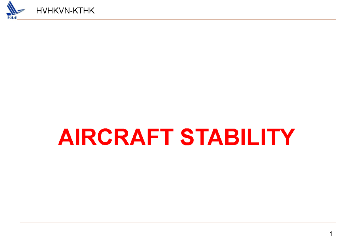 AIRCRAFT STABILITY 1: Dynamic and Longitudinal Stability Analysis - Studocu