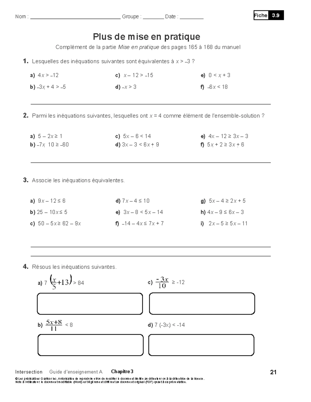 Révision de fin d'année - Math sec 3: Examen Pratique - Studocu