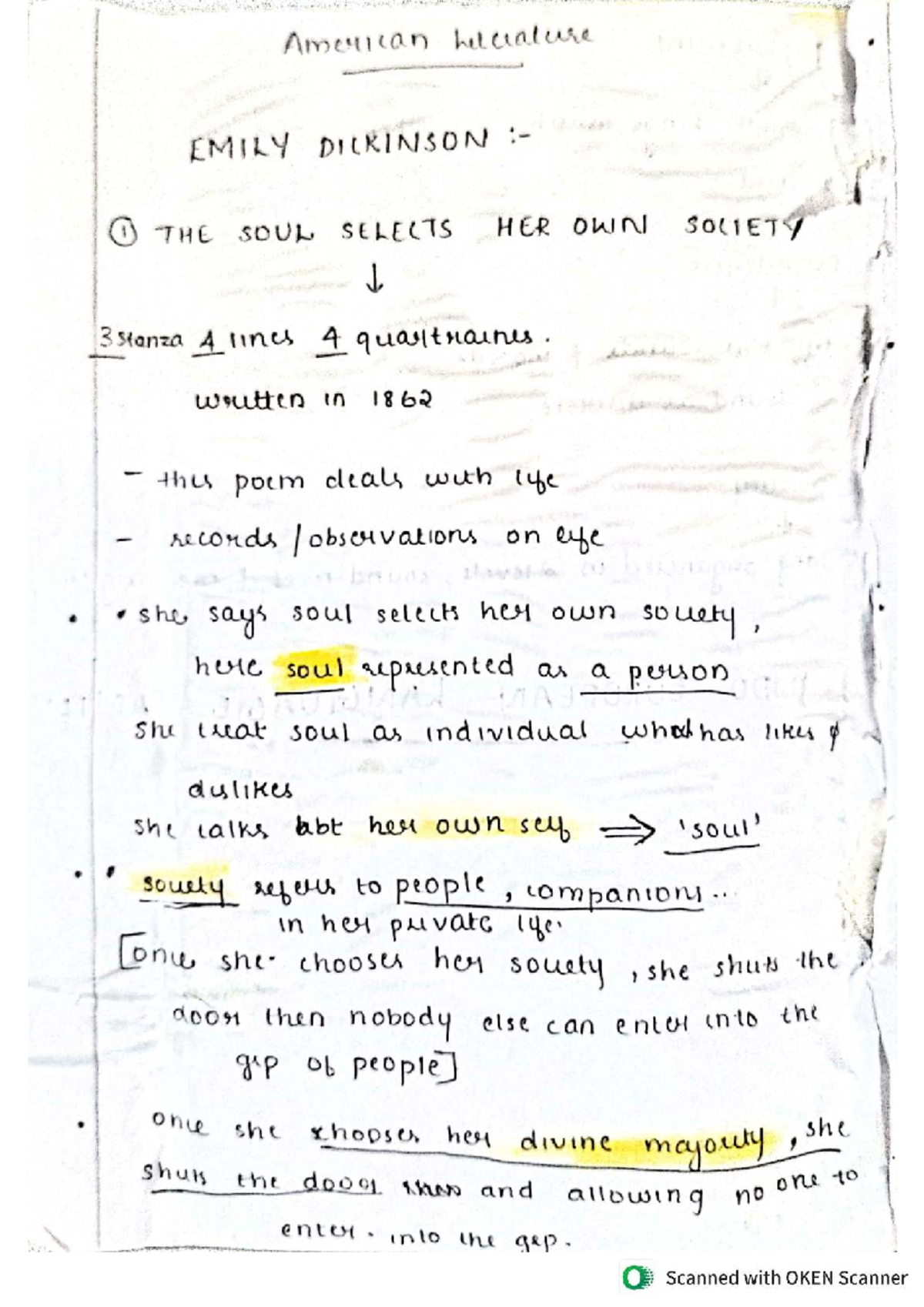 BA English Literature: Analysis of Selected Poems by Emily Dickinson ...