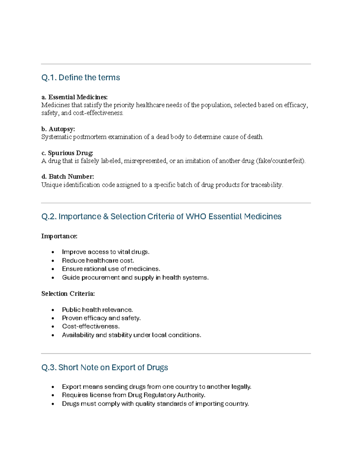 Forensic Pharmacy Notes (PharmD) - Key Concepts and Regulations - Studocu