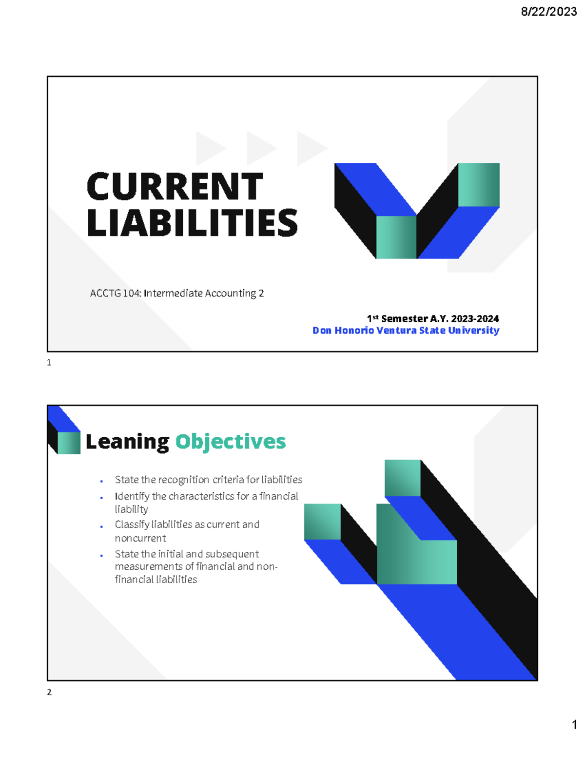 Ch01 Current Liabilities Current Liabilities Acctg 104