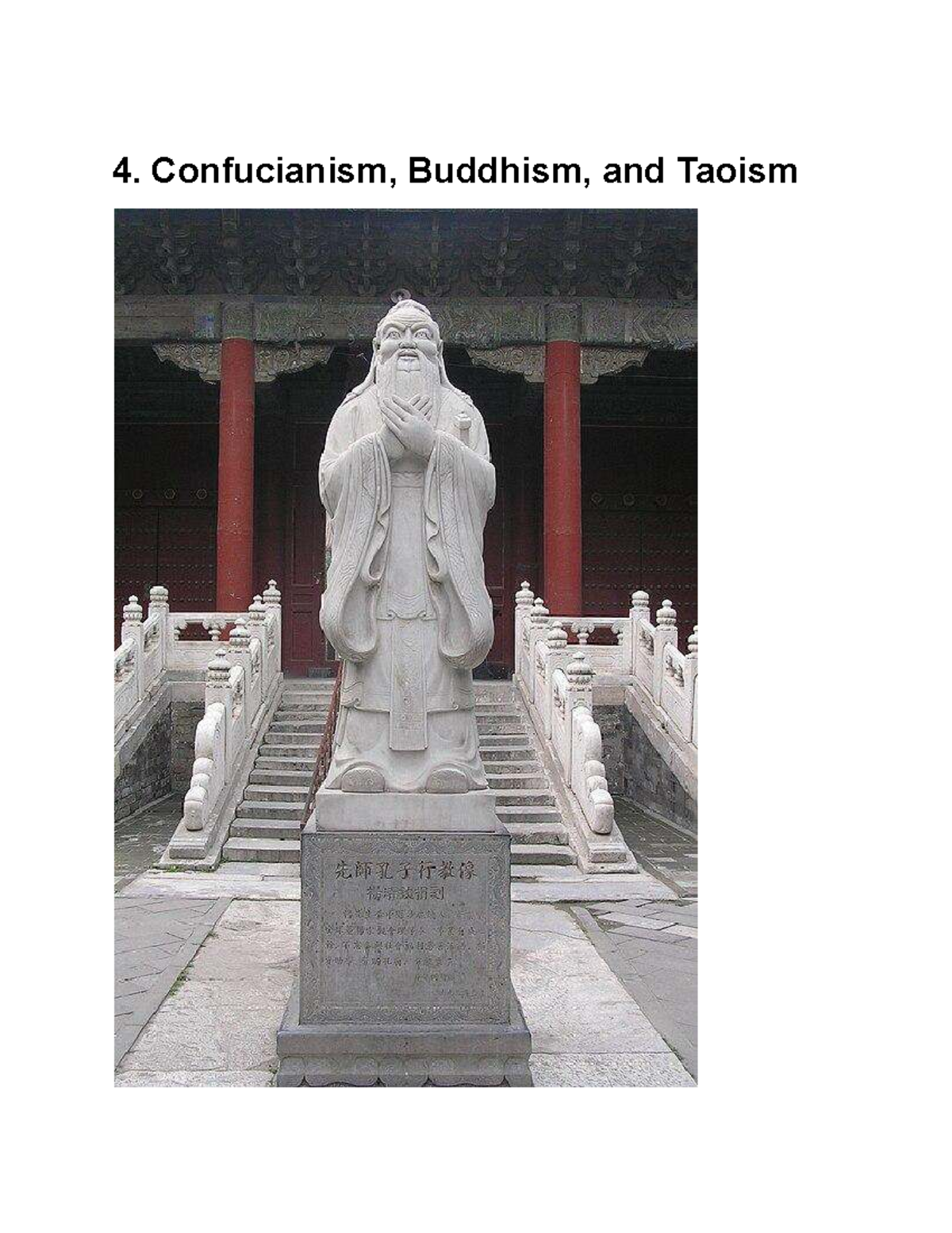 Confucianism, Buddhism, and Taoism: Key Concepts and Influence - Studocu