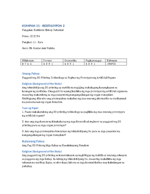 Filipino Tableau - N/A - FILIPINO TABLEAU Teacher: Magandang Araw mga ...