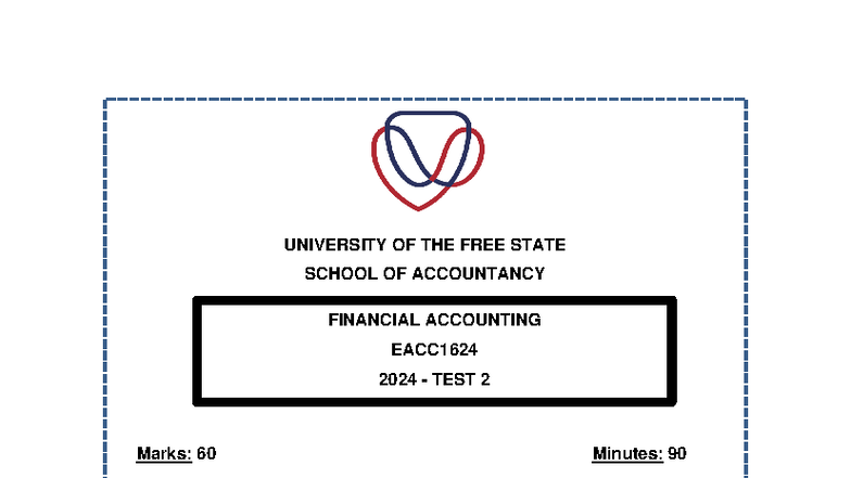 EACC1624 Financial Accounting Test 2 Practice Material 2024 - Studocu