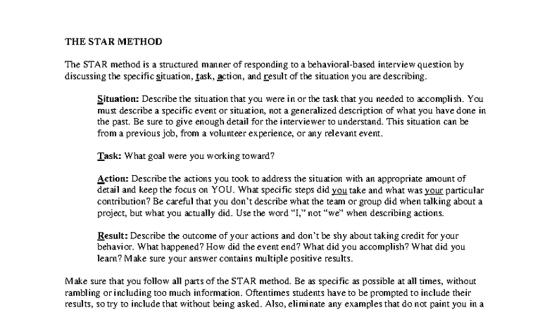 STAR Method Interview Overview: A Guide to Effective Responses ...