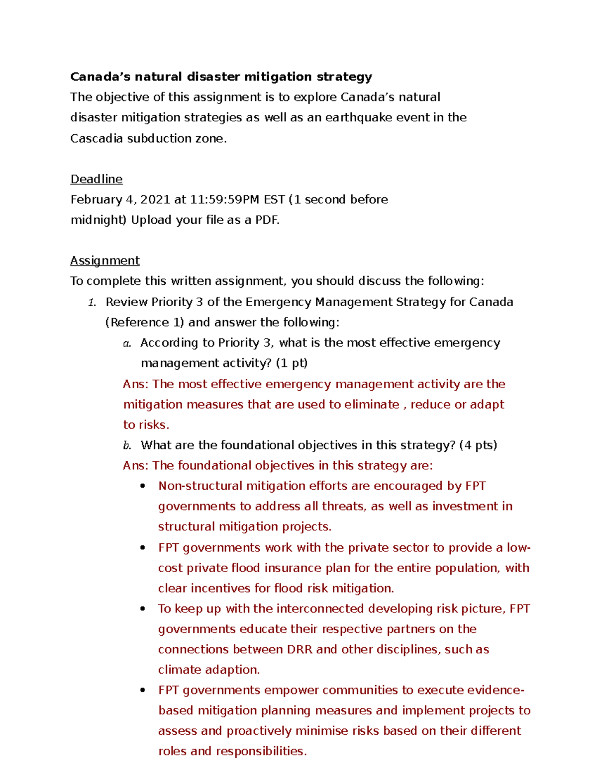 Assignment 1 - Natural Disaster - Canada’s natural disaster mitigation ...