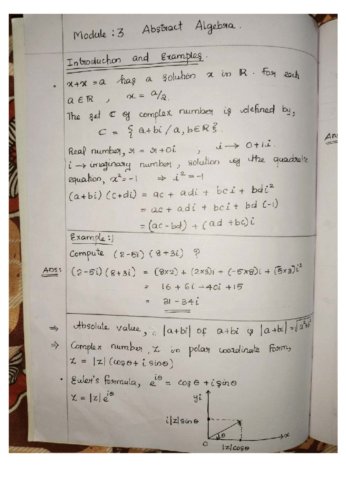 Module 3 Abstract Algebra: Concepts, Definitions, and Examples - Studocu