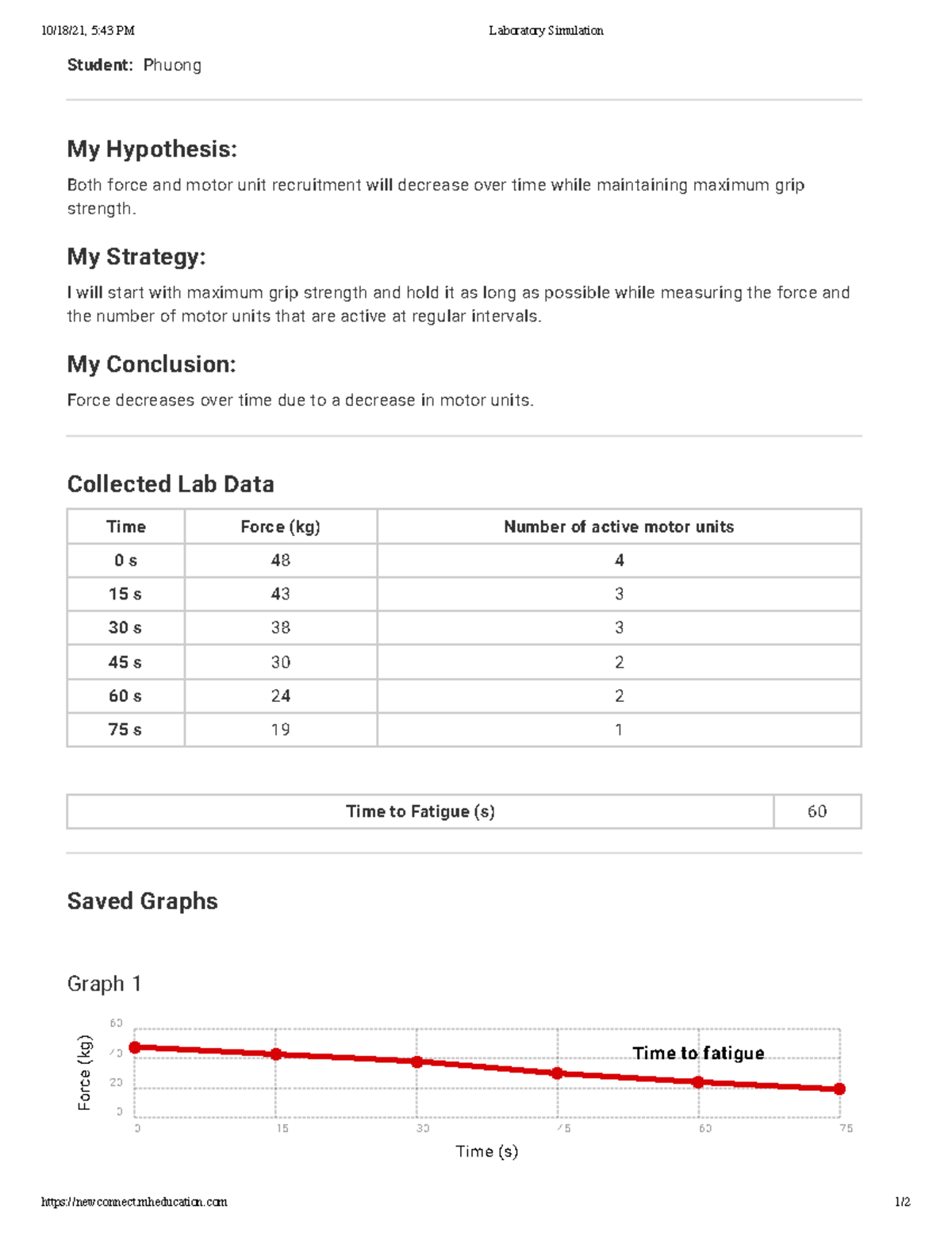 Electromyography Lab: Time to Fatigue and Motor Unit Recruitment - Studocu